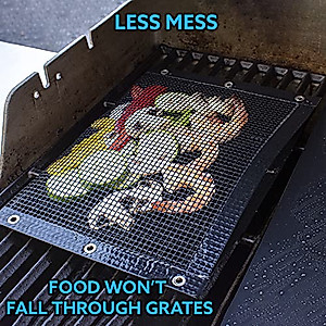 Kona Mesh Grill Bags - Non-Stick BBQ Grilling Bags for Veggies (Set of 2) - Reusable & Easy to Clean