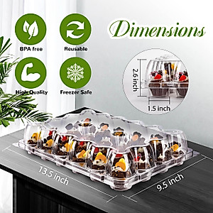 NPLUX 24 Count Mini Cupcake Containers 15 Pack Cupcake Holder with Detachable Tall Dome Lids Mini Plastic Stackable Cupcake Boxes for 360 Cupcakes, BPA Free