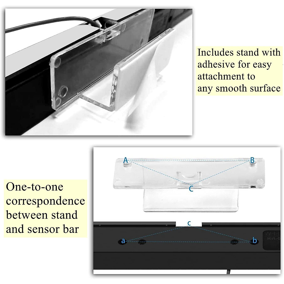 Wii Sensor Bar Original Wii Sensor,IR Signal Ray Sensor Bar Wired Receiver with a Stand,for Nintendo WII/WIIU