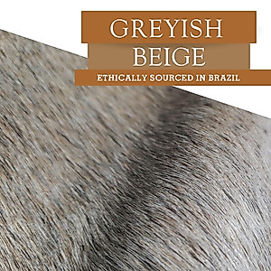 Sunshine Cowhides 100% Genuine Grey Beige Cowhide Rug - Modern Style Animal Skin Rug & Floor Carpet for Living Room, Bedroom, Kitchen & More - Extra Large (6x7-8 Ft.)