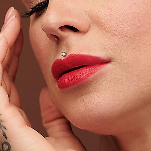 Pierced Owl 16-18G G23 Implant Grade Titanium Threadless Push-in CZ Crystal Center Flower with Beaded Edge Flat Back Lip Cartilage Ear Stud (Clear, 16GA)