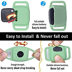 Silicone Case for Tile Mate 2022 for Dog, Protective Cover Sleeve for tilemate Finder for cat pet Collar Necklace Dropper, Secure Holder for Kids Schoolbag (Black,Green,Pink,Blue,4Pack)