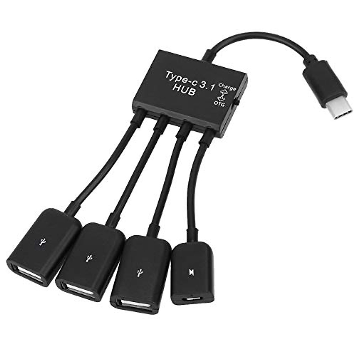 USB Hub Portable USB Hub Portable USB-C/Type-C Male to 3 USB Ports Female + Micro USB Female Power Charging OTG HUB Cable Connector Splitter