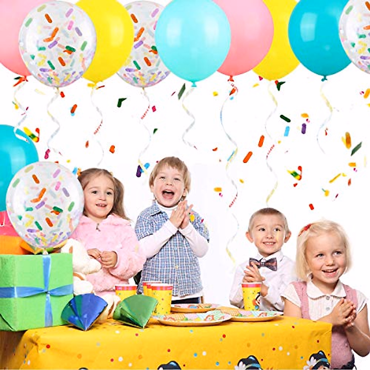 BEISHIDA 500 Yards Happy Birthday Printed Crimped Curling Ribbon Balloon String Roll Gift Wrapping Ribbon for Party Festival Art Craft Decor Florist Flowers Decoration Supplies