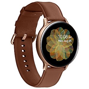 SAMSUNG Galaxy Watch Active2 Stainless Steel LTE Unlocked (ATT, Verizon, Tmobile, Sprint) Gold SM-R825U 44mm - (US Version & Warranty)