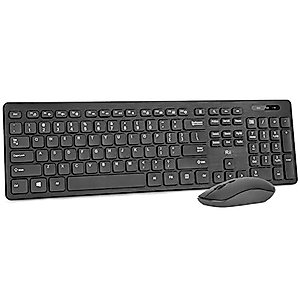 Wireless Keyboard and Mouse Combo - Rii Standard Office for Windows/Android TV Box/Raspberry Pi/PC/Laptop/PS3/4 (1PACK)