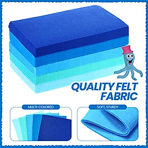 Peryiter 150 Pcs Blue Felt Fabric Sheet for Craft 8 x 12 in Felt Sheet for Craft Assorted Felt Fabric Craft Felt Square for Crafting Sewing Patchwork Project(Blue Series)