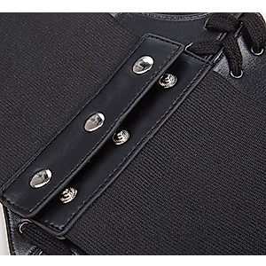 GRACE KARIN Women's Black Elastic Corset Chunky Waistband Wide Waist Cincher Belt(S,Black)