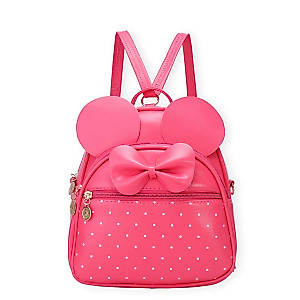 KL928 Girls Mini Backpack Bowknot Polka Dot Cute Small Daypacks Convertible Shoulder Bag Purse for Women