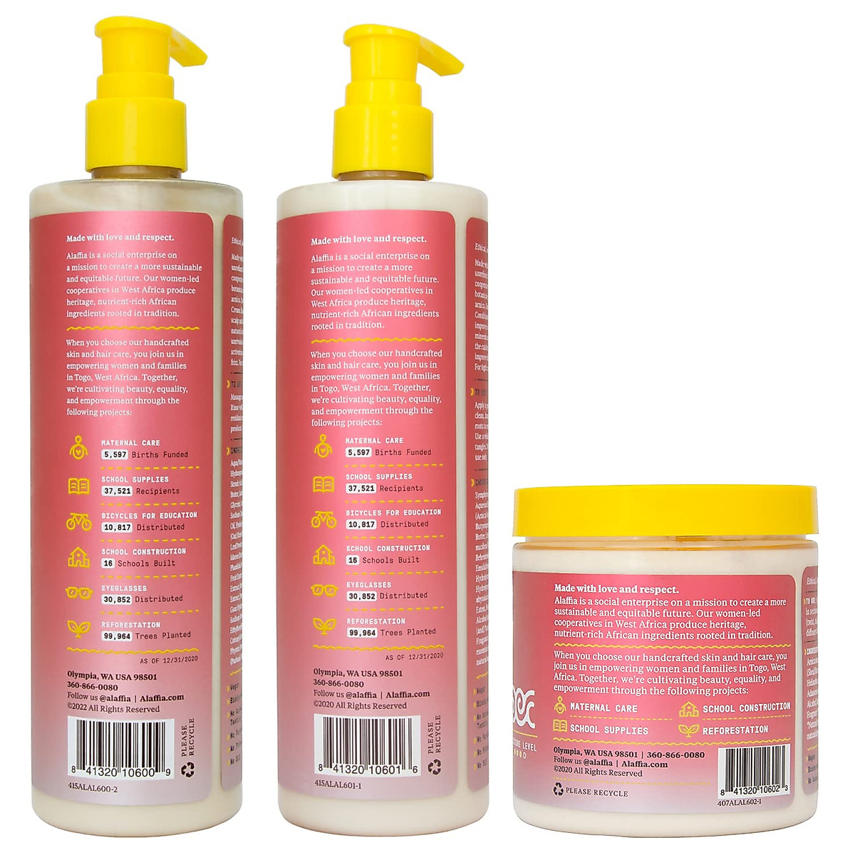 Alaffia Beautiful Curls Define Shampoo and Leave in Conditioner Set, 12 Fl Oz Ea with Styling Cream, Curly Hair Products, Shea Butter, Vitamin E & Coconut Oil, 8 Fl Oz