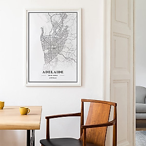 Dear Mapper Adelaide Australia View Abstract Road Modern Map Art Minimalist Painting Black and White Canvas Line Art Print Poster Art Print Poster Home Decor (Set of 3 Unframed) (16x24inch)
