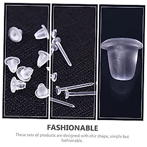 SEWACC 100 Pairs Plastic Earring Backs Locking Plugs Stoppers DIY Earring Accessories for Jewelry Making