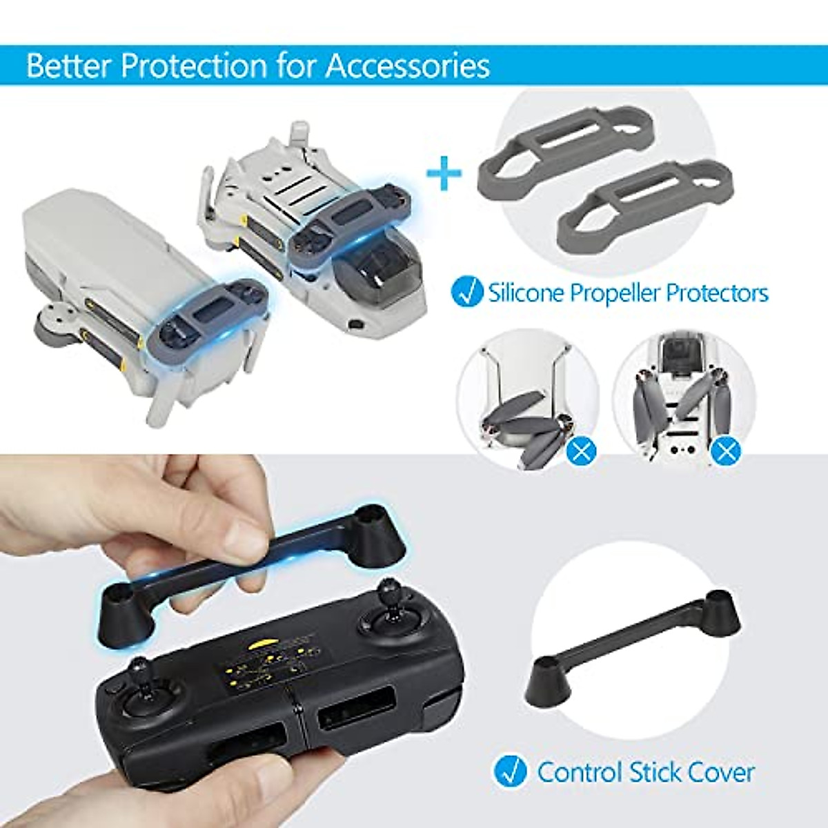 Case for Mavic Mini JSVER Carrying Case Compatible with DJI Mavic Mini/Mini SE, Hard Protective Case Travel Bag for DJI Mavic Mini Drone Accessories with Propeller Protectors and Control Stick Cover