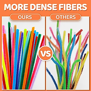 GAGANIU 200pcs Pipe Cleaners, Pipe Cleaners for crafts, Craft Supplies Multicolor Chenille Stems for Art&Craft Christmas DIY projects(12inch*6mm,20colors)