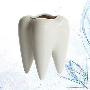 Ceramic Flower Vase Plant Pot Succulent Pots Virgin Mary Statue Ceramic Toothbrush Holder Black Handlebars Dental for Dental Assistants Mini Pots Cute White Desktop