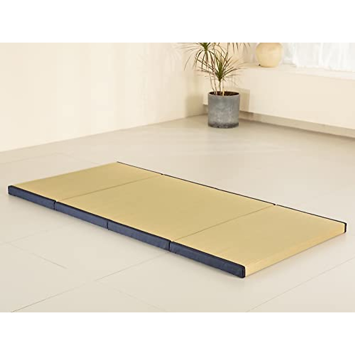 MustMat Thick Tatami Mat Twin XL Floor Mattress Japanese Tatami Bed with Storage Bag 39 x 80 x 2 in (Blue)