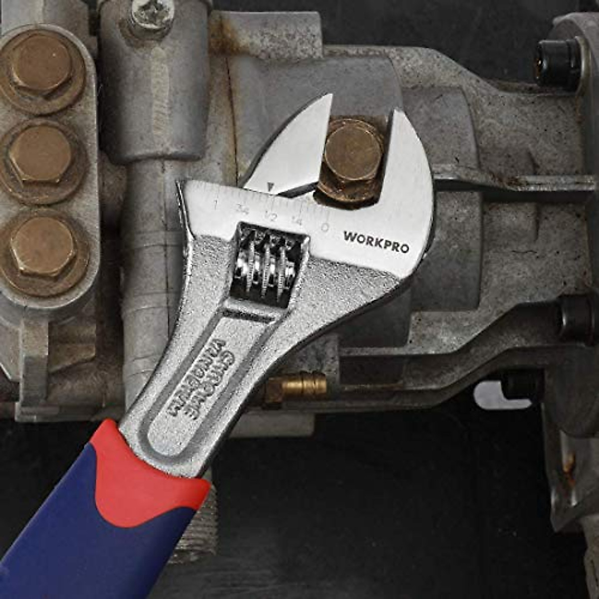 WORKPRO 3-piece Adjustable Wrench Set CR-V with Rubberized Anti-Slip Grips 6-inch, 8-inch, 10-inch