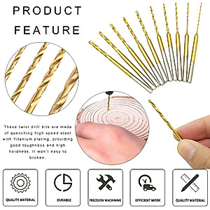 KEWAYO 10-Piece Micro Twist Drill Bit Set - 0.6mm to 2.2mm Tiny Drill Bits - 2.35mm Shank - High-Speed Steel Mini Engraving Drill Bits - Ideal for DIY Amber, Beads, and Beeswax Drilling