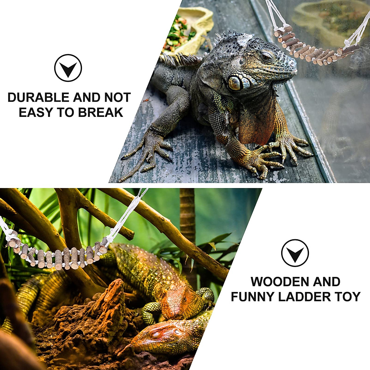 POPETPOP Climbing Pet Suspension Bridge Tank Reptile Bridge Hamster Ladder Budgie Perch Bird Cage Ladder Reptile Hammock Hanging Reptile Bridge Decor Animal Wooden Reptile Bridge Toy Lizard