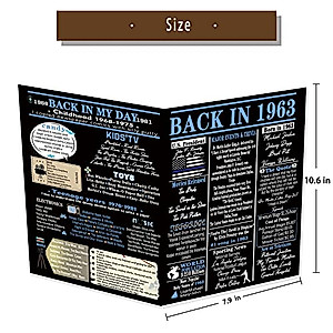 OJsensai Funny 60th Birthday Card For Mom Dad, Best Gifts Ideas For 60 Birthday Woman Man, Giant 1963 Bday Cards For Brother Sister, Happy 60 Years Anniversary For Husband Wife, Back In 1963