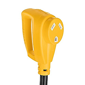 Camco PowerGrip RV Extension Cord | Features Power Grip Handles and an Extremely Flexible Design | 30-Amp, 10-Gauge, 25 Feet (55191) & Heavy-Duty Leveling Blocks | Yellow | 10-Pack (44510)