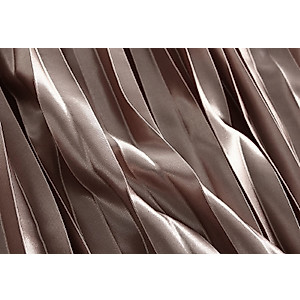 Qoinied Women's Polka Dot Mesh Half-Body Skirt High-Waisted Draped Pleated Skirt Large Hem Tulle A-line Midi Skirts Khaki