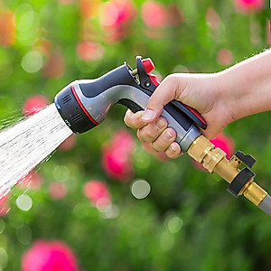 HQMPC Heavy Duty Brass Shut Off Valve Garden Hose Shut Off Valve Garden Hose Connector (2PCS) +4 Extra Pressure Washers