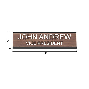 2" x 8" Custom Engraved Name Plate with Square Corners
