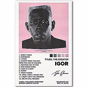 American Rapper Tyler Poster Decorative The Creator Album Cover Signed Limited Posters Wall Art Decor Print Picture Paintings for Living Room Bedroom Decoration Poster (6,12x18in Unframe)