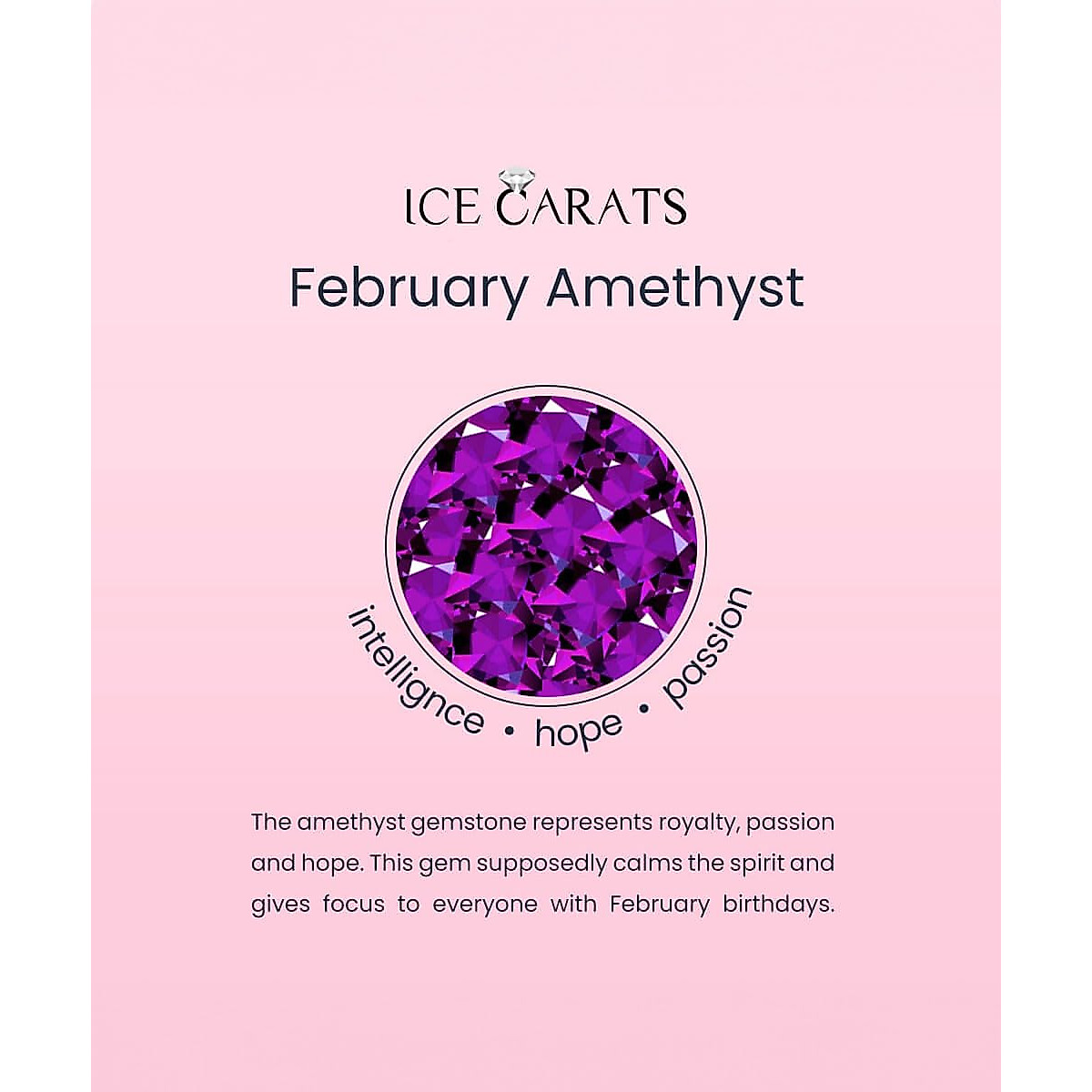 IceCarats 10K White Gold Purple Amethyst Ring Gemstone Band February Birthstone Jewelry Size 7