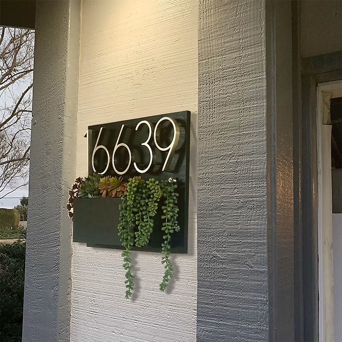 5 Inch House Numbers for Outside, Metal Modern Floating House Numbers, Garden Door Mailbox Decor Number with Nail Kit, Visibility Signage,Silver Grey(9)