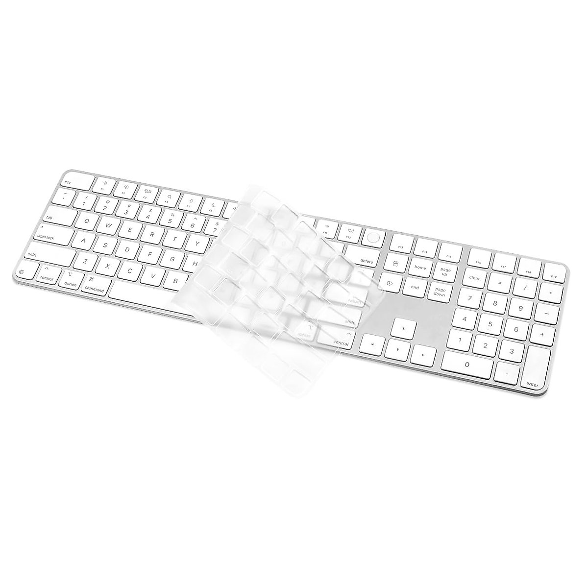 ProElife Keyboard Cover Skin for 2024 Magic Keyboard with Touch ID and Numeric Keypad iMac M4 A3119 0.13 mm Ultra-Thin TPU Protector U.S Layout (Clear)