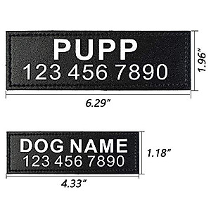 Custom Patch 2 Pieces Dog Vest Patches, Personalized Removable Tactical Patches for Dog Harness Service Dog in Training and Dog Halter Patches with Hook and Loop