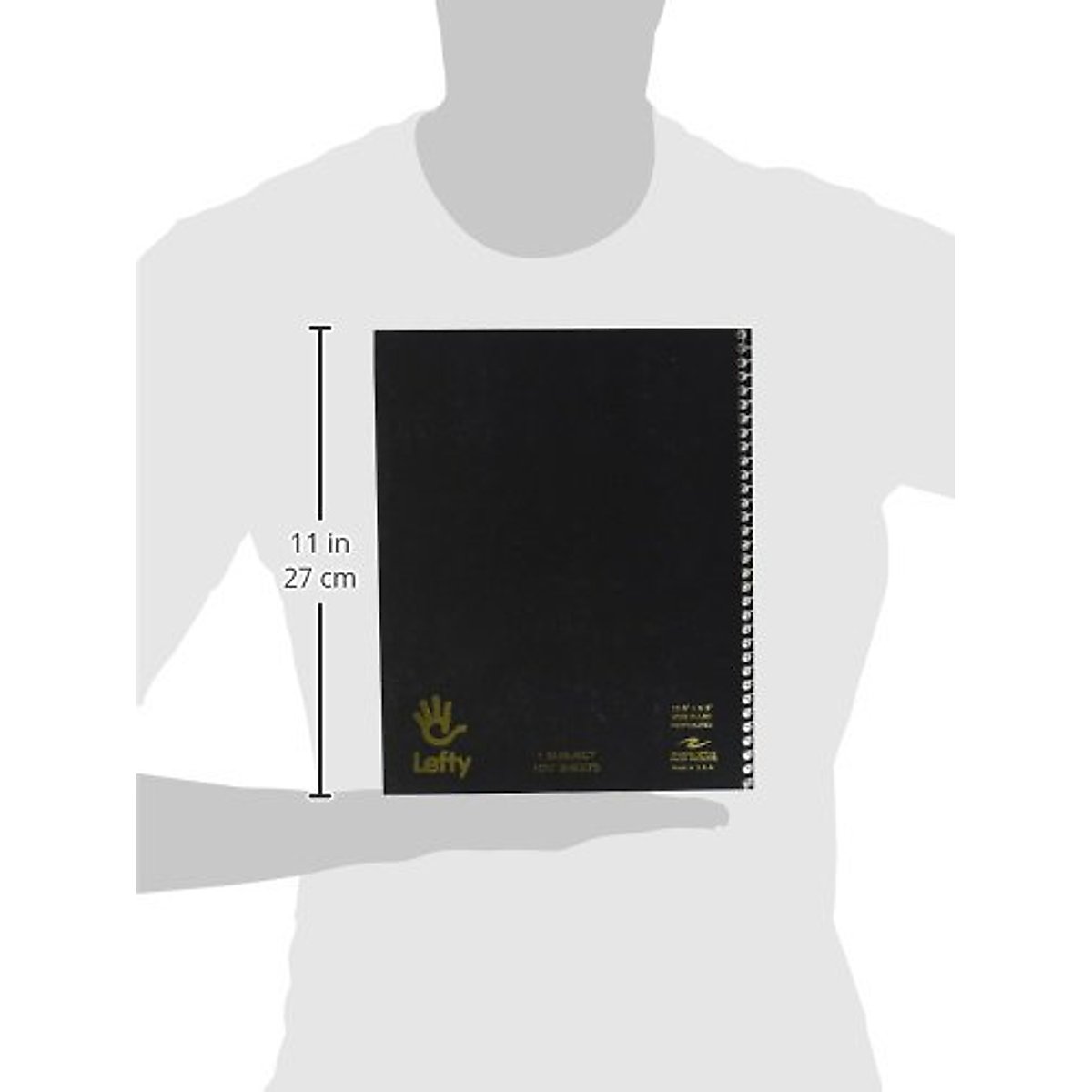Roaring Spring Lefty Wirebound Spiral Left Handed Notebook, One Subject, 8.5"x10.5", 100 White Sheets Wide Ruled Paper, Asst Colors, Right Side Wire For Easier Use, Perforated, 3 Hole Punched
