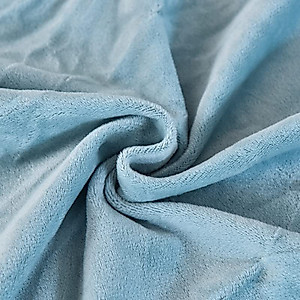 Velvet Sofa Slipover for L/U Shape Sofa Cover, Stretch 1 2 3 4 Seat Sectional Couch Cover Soft Non Slip Furniture Protector for Kids Pets Dogs (Light Blue,4seat/235-300cm/92-118in)