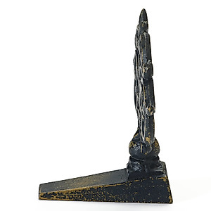 WEMPOLU Cast Iron Door Stop Fleur De Lis Decorative Door Stopper for Bottom of Door, Antique Gold