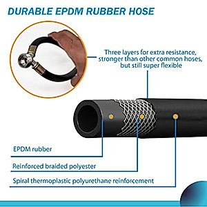 “Y” Mixer Hose, Mix Hot and Cold Water, 1ft Washer Braided Rubber Inlet Hose ¾” with Brass Couplings