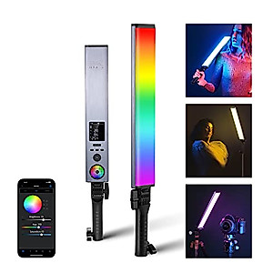 NEEWER RGB Light Wand with 2.4G/APP Control, Upgraded 360° Touchable RGBWW Hue Mixer Photography Handheld LED Video Lighting Stick with 2500K-10000K, CRI/TLCI97+, 18 Scenes, 7.4V/31Wh Battery, BH30S