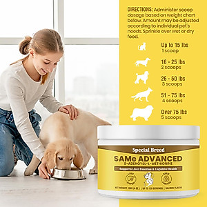 Special Breed Same for Dogs - S-Adenosyl-L-Methionine, Same Advanced, Liver Support Supplement for Dogs, Brain and Cognitive Support, Sam e for Dogs (120 Grams)