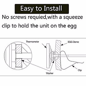 DOLAMOTY Upgrade Replacement Thermometer for Big Green Egg Grill with 3.3" Large Dial,Temperature Gauge for Big Green Egg Accessories 150-900°F with Waterproof and No-Fog Glass Lens