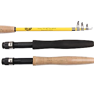 Rosewood 6'6'' Telescopic Fly Fishing Rod EVA Handle with Cork Handle Designed in USA Made in China (Cork Handle)