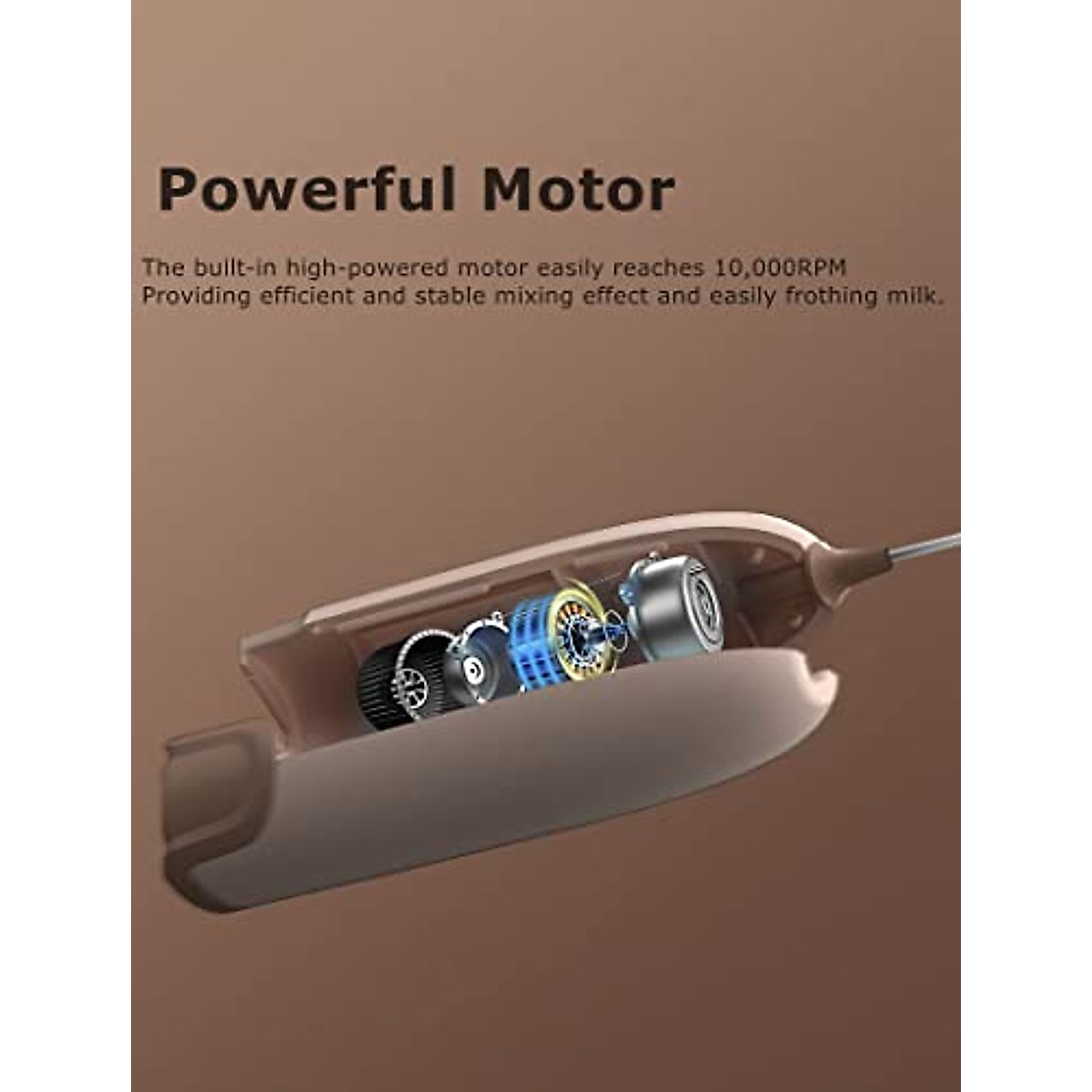 EPAZISOH Milk Frother Handheld Battery Operated Electric Foam Maker Milk Foamer Mini Mixer and Coffee Blender Frother for Frappe, Latte, Matcha, No Stand