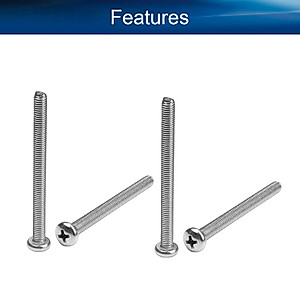 Yinpecly 25Pcs M5 x 60mm Machine Screws Pan Phillips Cross Head Screw 304 Stainless Steel Fasteners Bolts Silver Gray