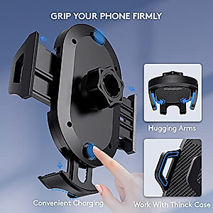 Madeggs Car Phone Holder Mount, [Strong Suction Cup] [Military Grade Durable] for Windshield and Dashboard, Adjustable Long Arm Compatible with iPhone 14 Pro Max and All Smartphones, Black