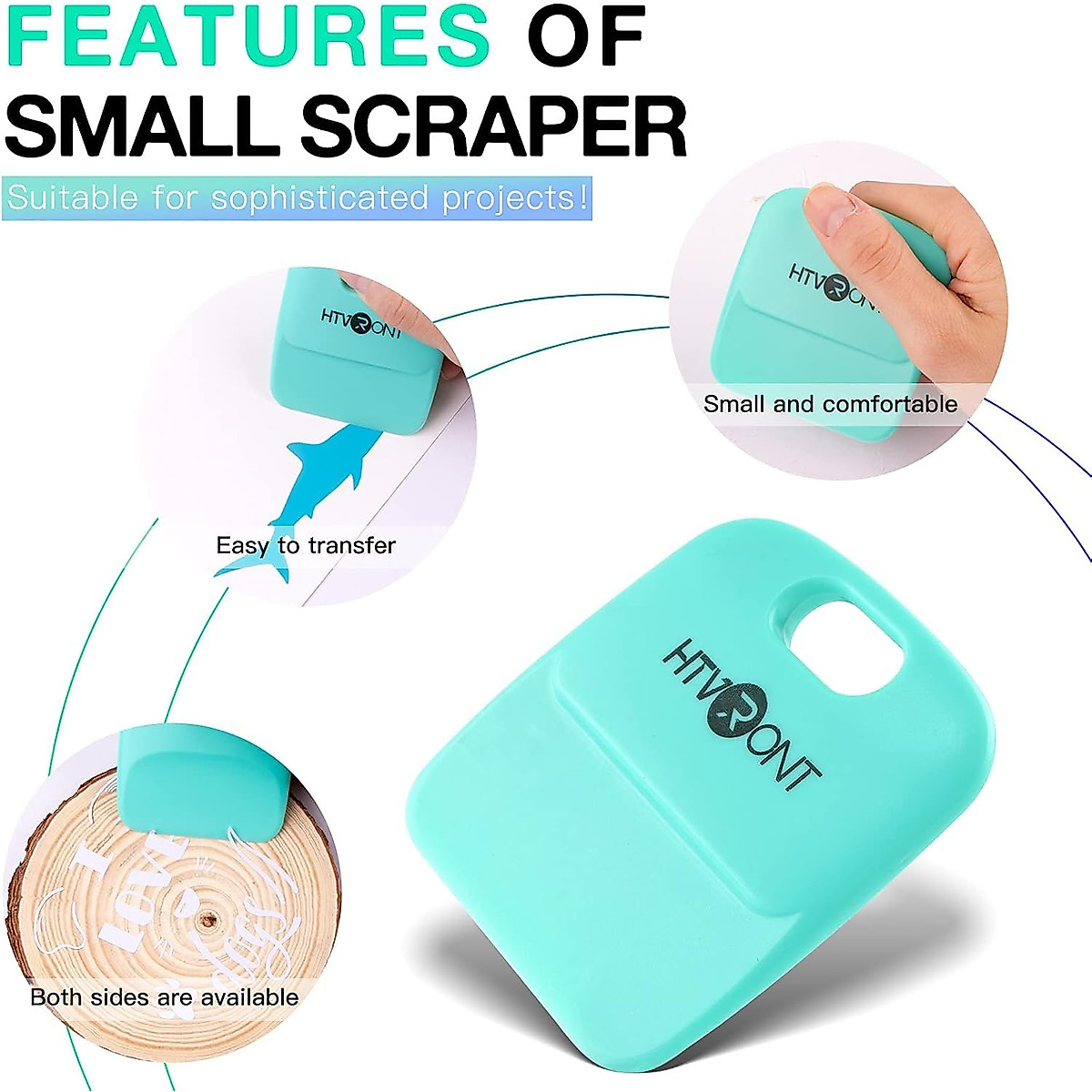 HTVRONT Vinyl Scraper - 2Pack Scraper Tools for Vinyl, Craft Weeder Vinyl Tool Kit Basic Tool-Scraper for Vinyl