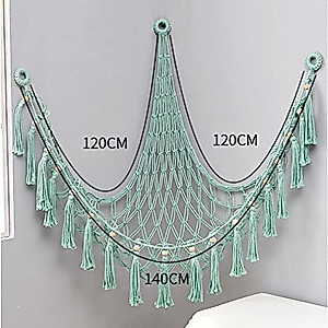 Colcolo Stuffed Animal Hammock Plush Net Toy Macrame Wall Mounted Toy Holder Corner Netting Hanging Organizer for Nursery Bedroom Children, Green
