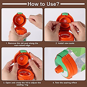 8pcs Replacement Gasket Compatible with Gatorade Water Bottle, Silicone Lid Seal Replacement for Gatorade Gx Bottle Seal Replacement Accessory Part for 30oz Gatorade GX Pods