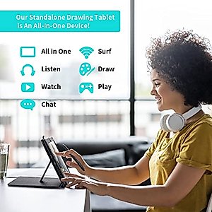 Frunsi Drawing Tablet, Standalone Drawing Tablets with Screen, No Computer Needed, Octa-core CPU, 10 inch FHD Display, Android 12, 4GB/64GB, SD Card Slot, Portable Drawing Tablets for Digital Artwork
