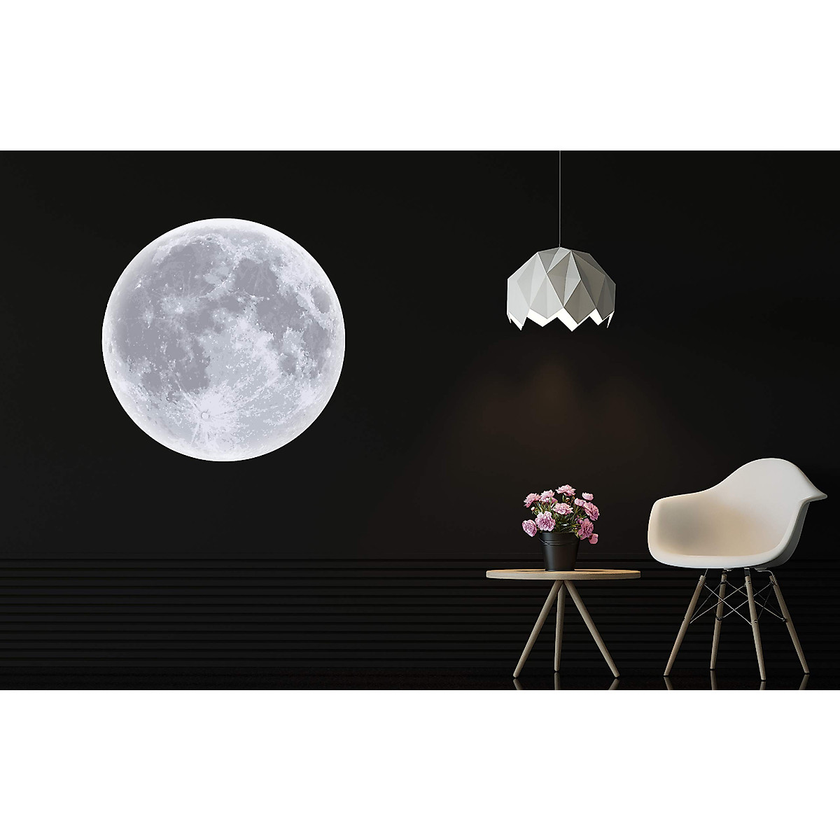 Moon Wall Decal Room Decor - Bedroom Wall Stickers - Moon Removable Wallpaper - Moon Wall Mural Vinyl Art Décor Sticker (24" x 24")