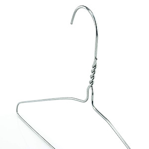 HANGERWORLD Silver Wire Metal Hangers Heavy Duty 20 Pack, 16 Inch 10 Gauge Strong, No Shoulder Bump Coat Hanger Style